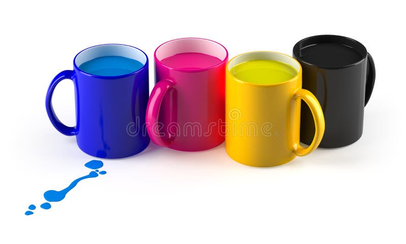 CMYK mugs lineup stock illustration. Illustration of isolated - 14677892