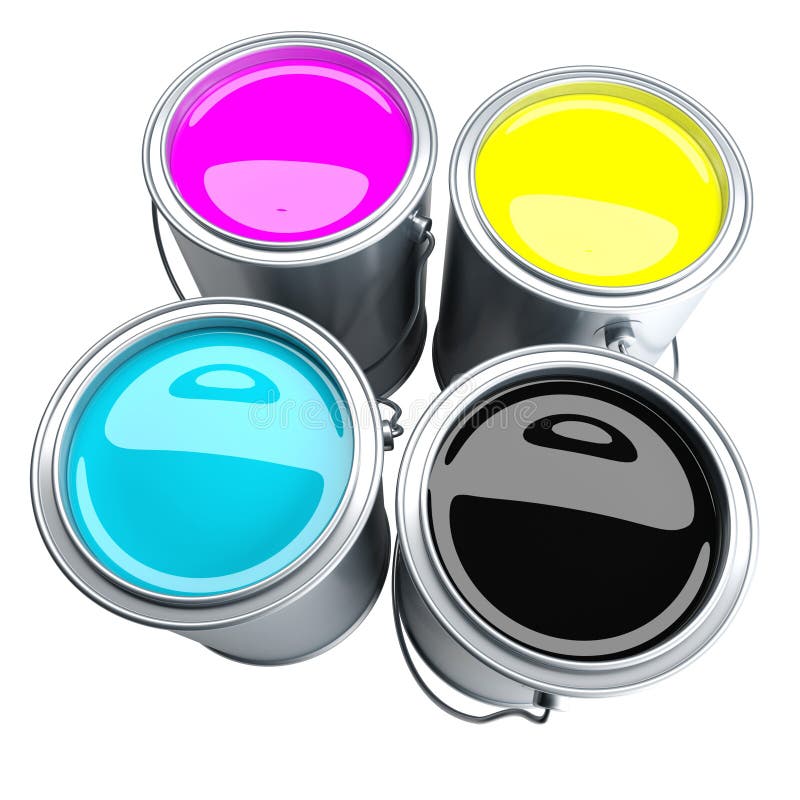 CMYK paint can stock illustration. Illustration of artist - 23552378