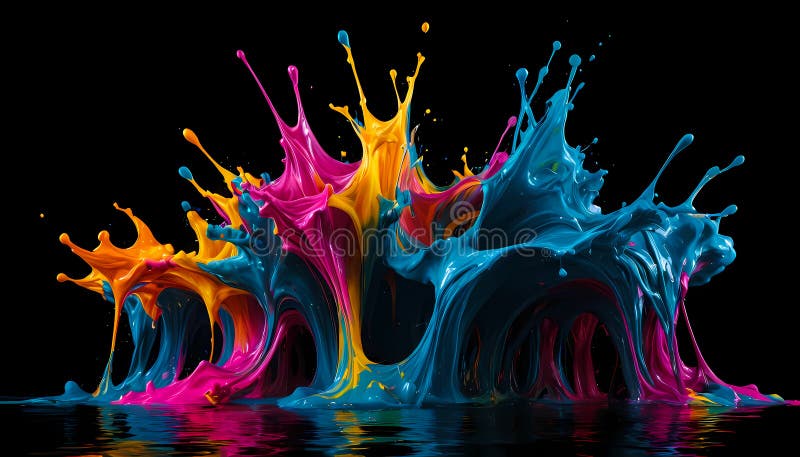 CMYK Paint Explosion stock illustration. Illustration of explosion ...