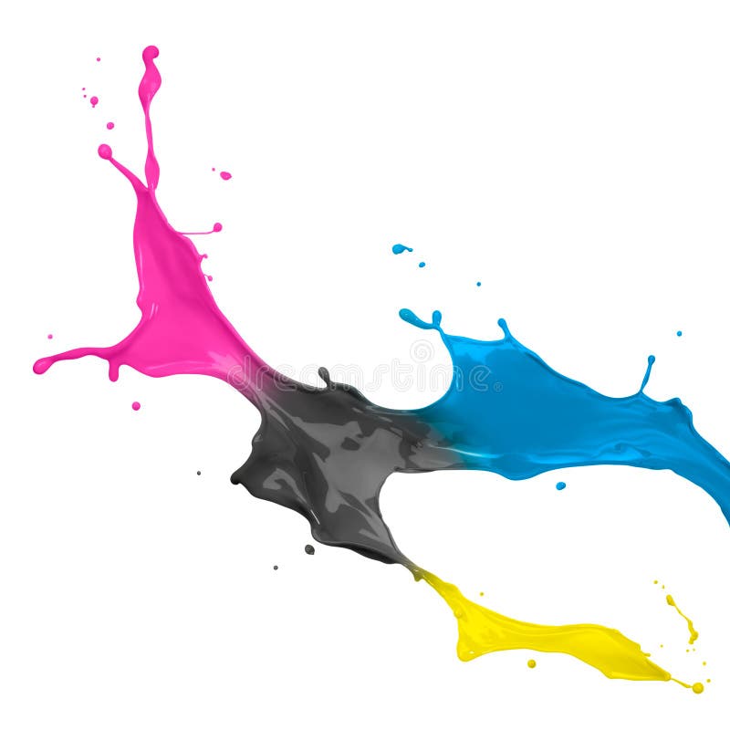 CMYK Paint Splash stock photo. Image of abstract, black - 16244394