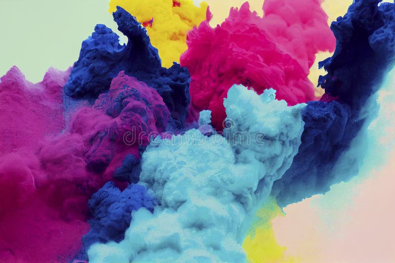 CMYK Paint Splash on Letters on Blue Background Illustration. Ai ...