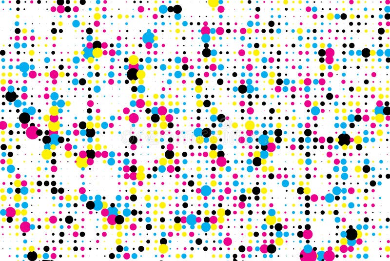 A Cmyk Pattern of Dots on a White Background, Colorfull Abstract Dots ...