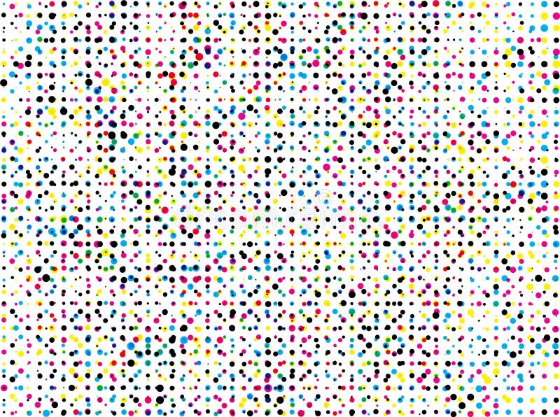 A Cmyk Pattern of Dots on a White Background, Colorfull Abstract Dots ...