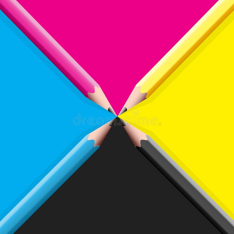 CMYK Pencils.Trace Left by CMYK Pencils Stock Vector - Illustration of ...