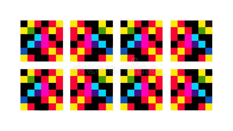 CMYK Pixel Art Grid: Retro Digital Abstract Pattern, Vector Design Generative AI Stock Vector ...