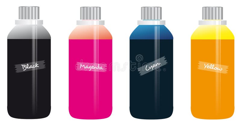 Cmyk printer inks stock illustration. Illustration of inkjet - 11277590