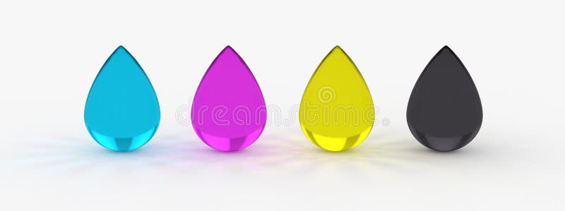 CMYK Printing 4C Process Ink Drops Stock Illustration - Illustration of ...