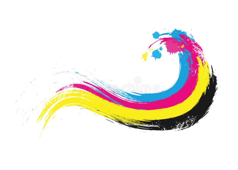 Illustration of Cmyk Printing Color Wave with Splashes of Color Stock ... Illustration of Cmyk Printing Color Wave with Splashes of Color Stock ...