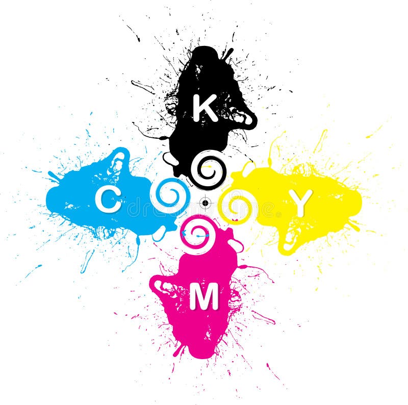 CMYK Print Service Artistic Logo Concept Stock Vector - Illustration of ...