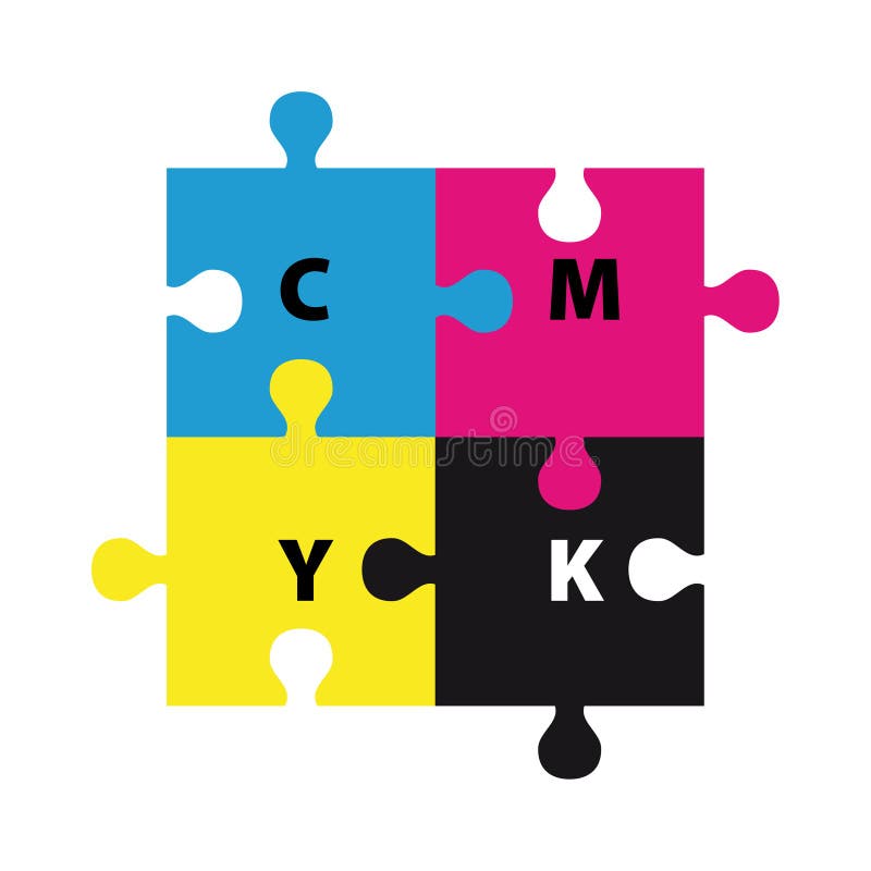CMYK puzzle stock illustration. Illustration of isolated - 25914346