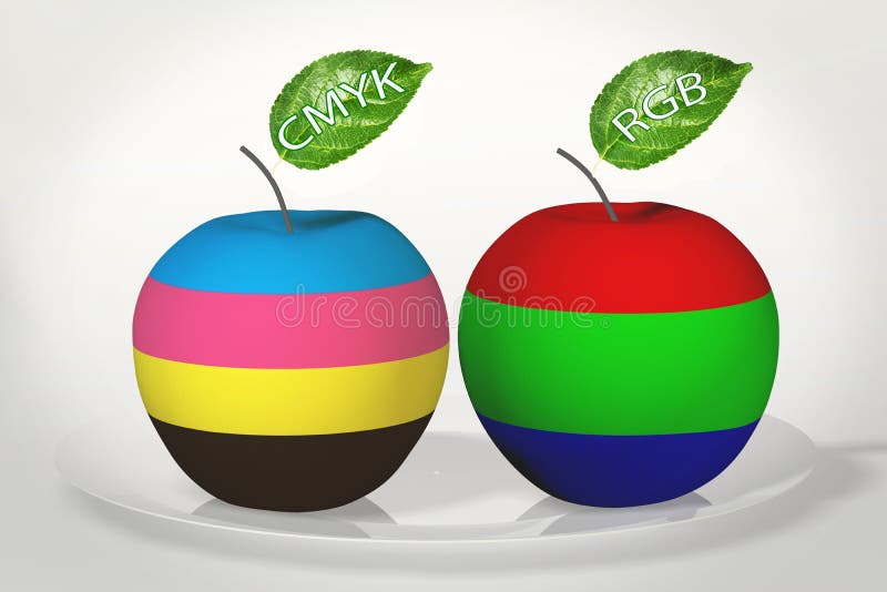 CMYK and RGB Apples stock illustration. Illustration of photoshop ...