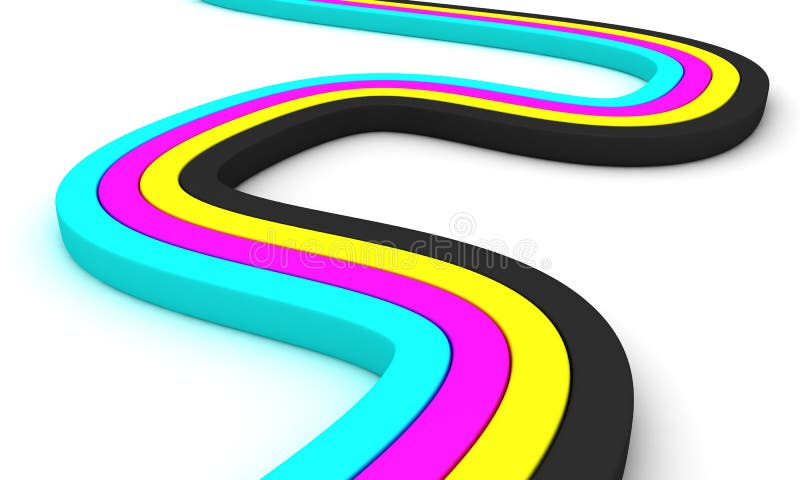 CMYK Stripe Line Swoosh Element Background Design Stock Vector ...