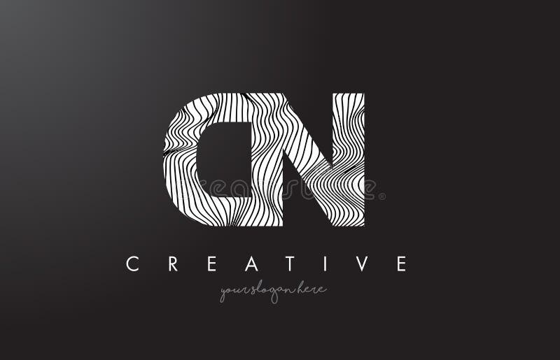 CN C N Letter Logo with Zebra Lines Texture Design Vector. Stock Vector ...