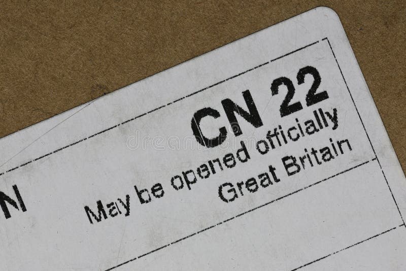 CN22 customs declaration stock photo. Image of parcel - 220626854