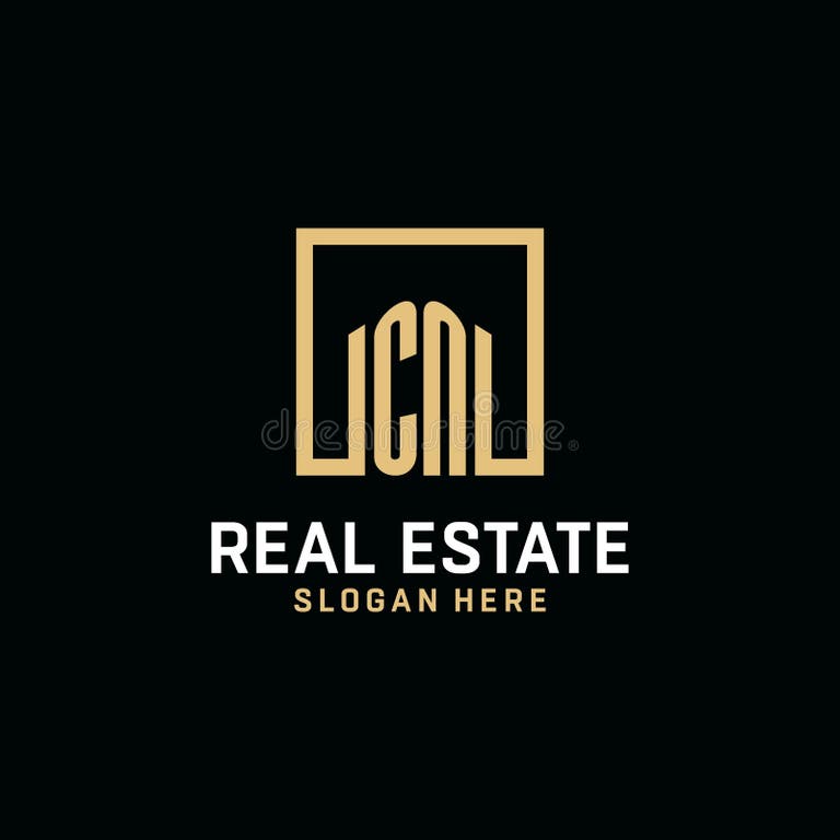 CN Initial Monogram Logo Design with Square Shape Design Ideas Stock ...
