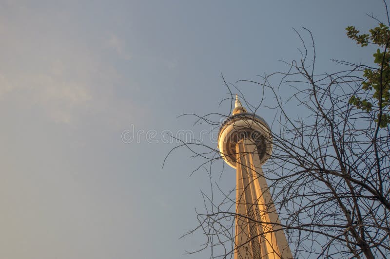 CN tower detail at sunset editorial image. Image of tourism - 41345050