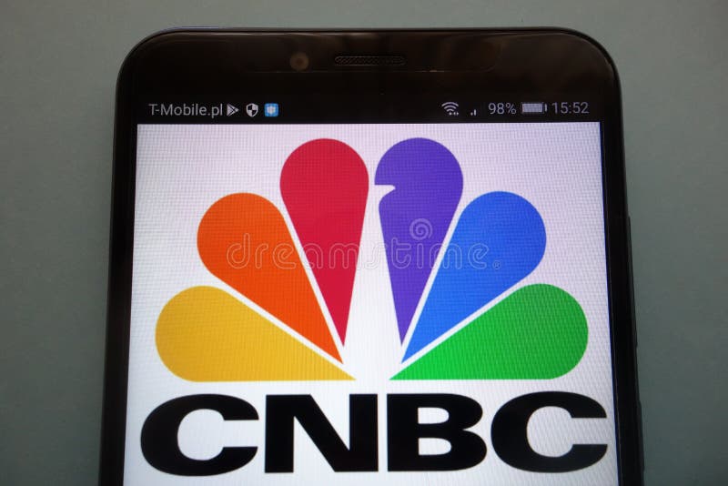 CNBC Logo on Smart Phone Screen , , Background is a Keyboard , Sydney ...