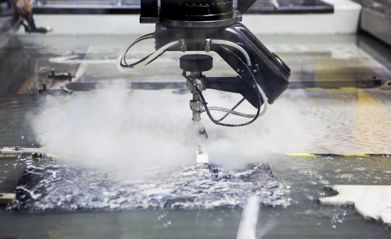 CNC Abrasive Water Jet Cutting Machine Stock Image - Image of automated ...