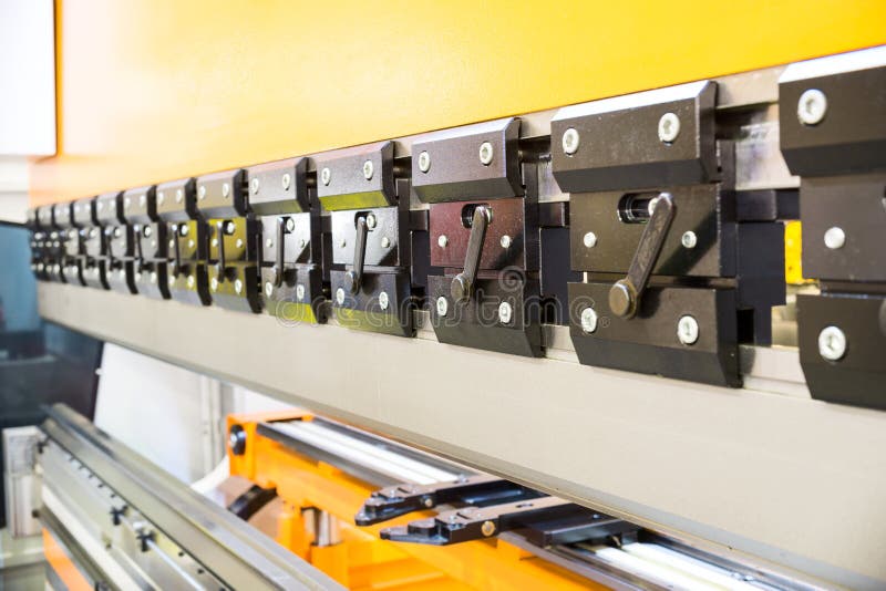 CNC bending machine. stock image. Image of folding, industry - 96248349