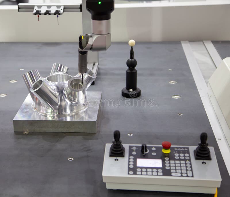CMM inspecting workpiece stock image. Image of probe - 134080339