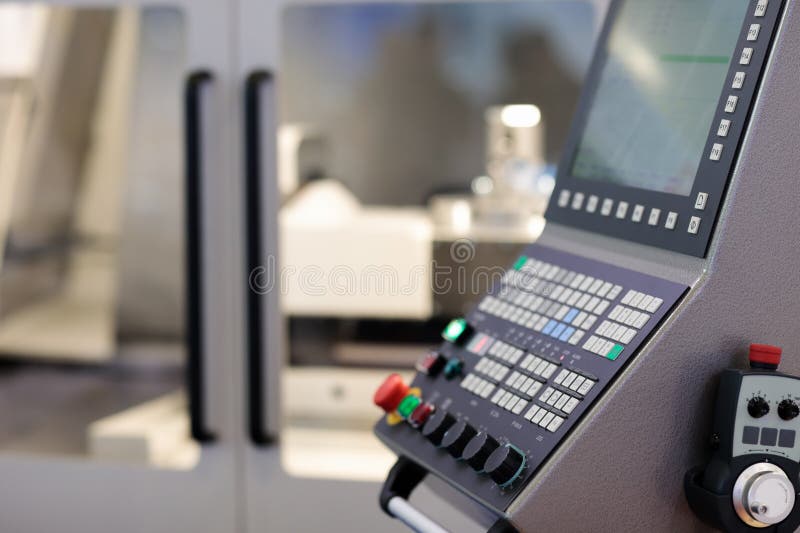 CNC Control Console and Handheld Remote Controller Stock Image - Image ...