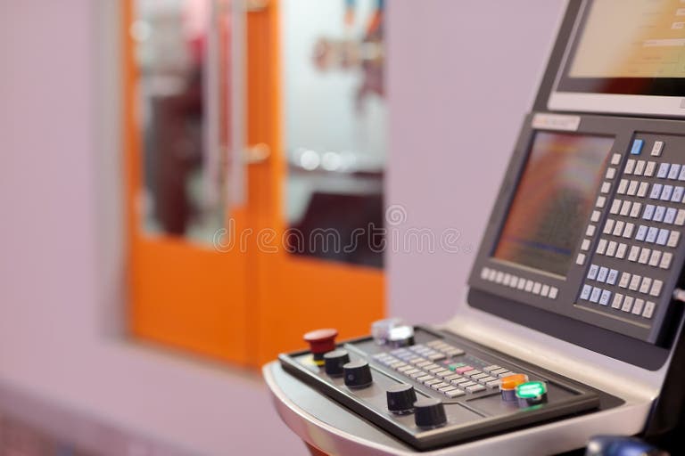CNC Control Console of Modern Machining Center Stock Photo - Image of ...