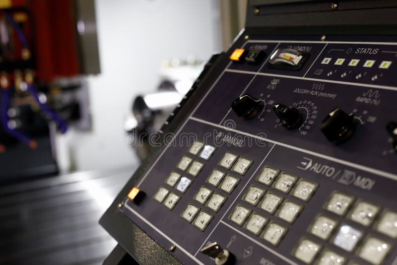 CNC Control Panel of Lathe Machining Center Stock Image - Image of ...