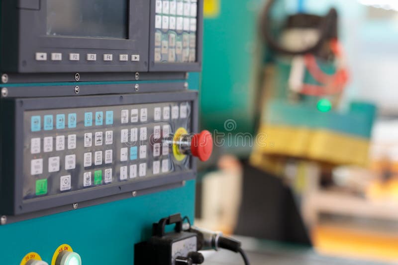 CNC Control Panel of Modern Woodworking Machine Stock Photo - Image of ...