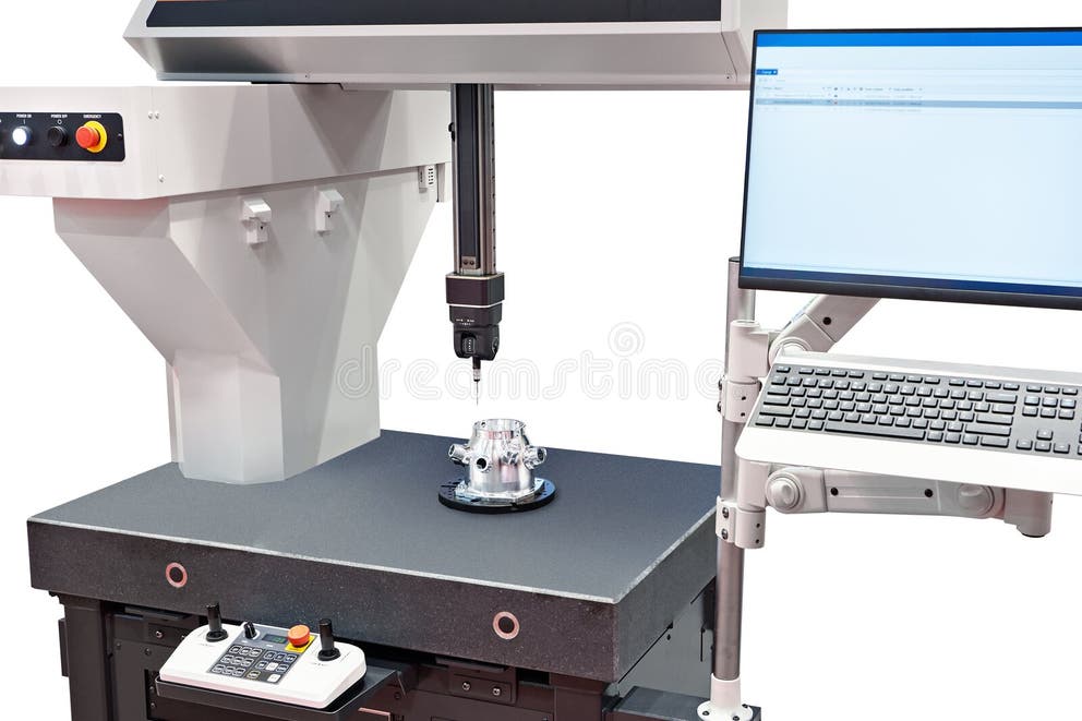 CNC Coordinate Measuring Machine Isolated on White Stock Photo - Image ...