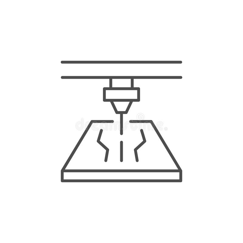 CNC Cutting Line Outline Icon Stock Vector - Illustration of engraving ...