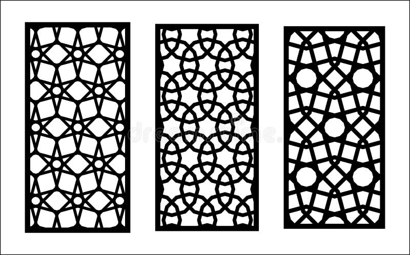 Cnc Decorative Laser Pattern. Set of Decorative Vector Panels for Laser ...