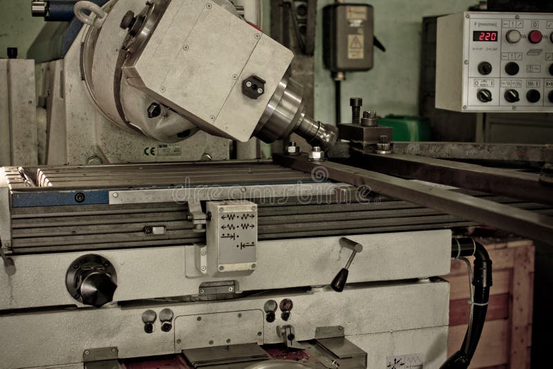 CNC Drilling and Milling in a Workshop Stock Photo - Image of brittle ...