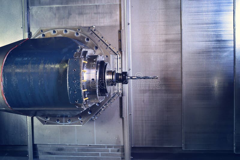 CNC Drilling, Tuning and Turning Metal with a Cutting Tool and ...