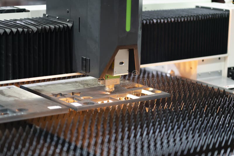 CNC Gas Cutting Metal Sheet Stock Image - Image of energy, action ...