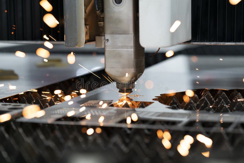 CNC Gas Cutting Metal Sheet and Laser Cutting Stock Photo - Image of ...