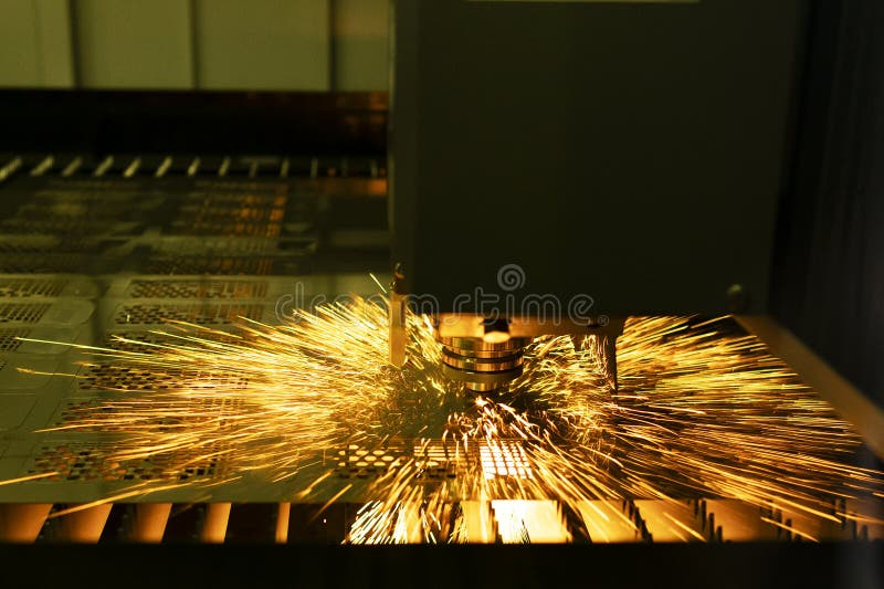 CNC Gas Cutting Metal Sheet and Laser Cutting Stock Photo - Image of ...