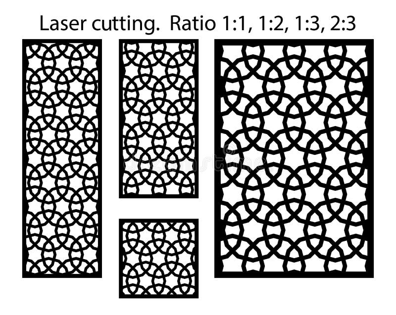 Cnc Geometric Template Set. Laser Cutting Vector Pattern. Panels and ...