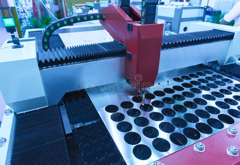 CNC Laser Cut Machine while Cutting Stock Photo - Image of intense ...