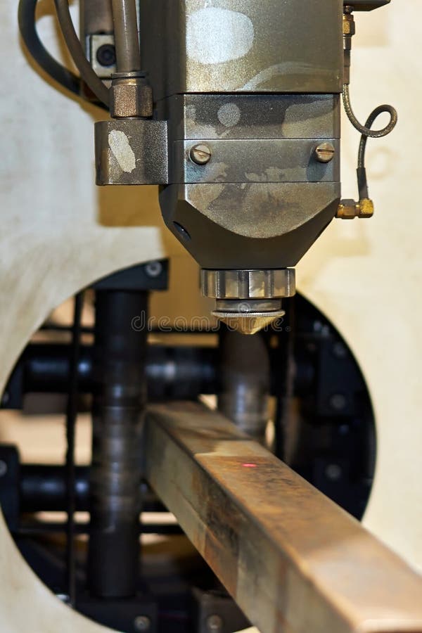 Cnc Laser Cutting Machine Cutting Steel Square Pipe Stock Photo - Image ...