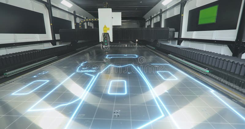 CNC Laser Cutting Machine at Work. Metal Laser Cutting Machine. CNC ...