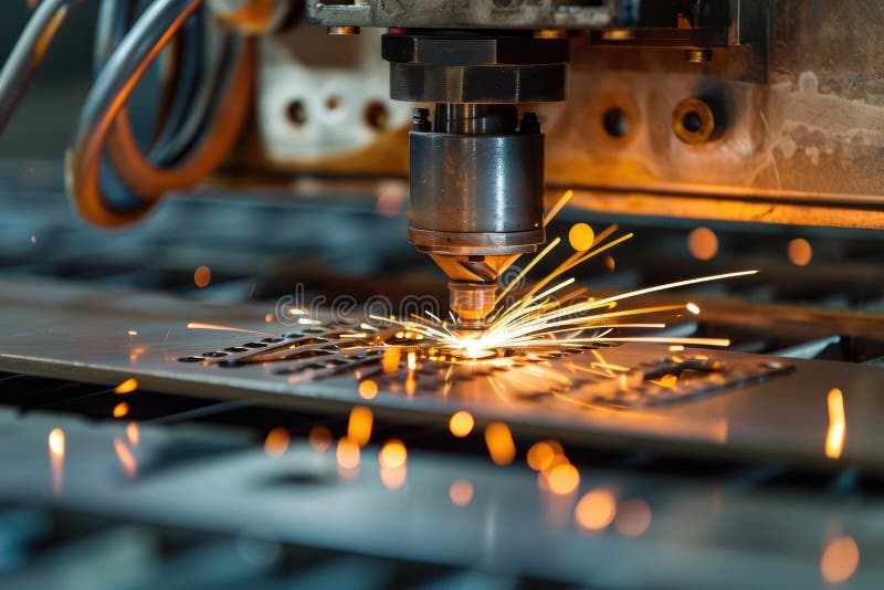 CNC Laser Cutting of Metal, Modern Industrial Technology Stock ...