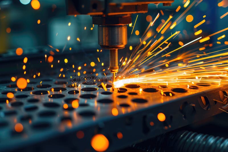 CNC Laser Cutting of Metal, Modern Industrial Technology Stock ...