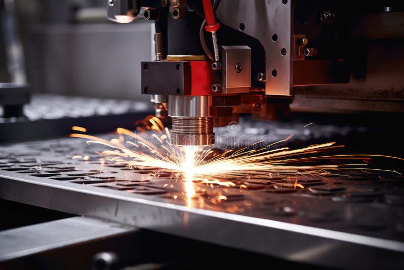 CNC Laser Cutting of Metal, Modern Industrial Technology Stock ...