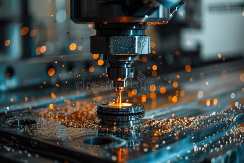 CNC Laser Cutting of Metal, Modern Industrial Technology Stock Illustration - Illustration of ...