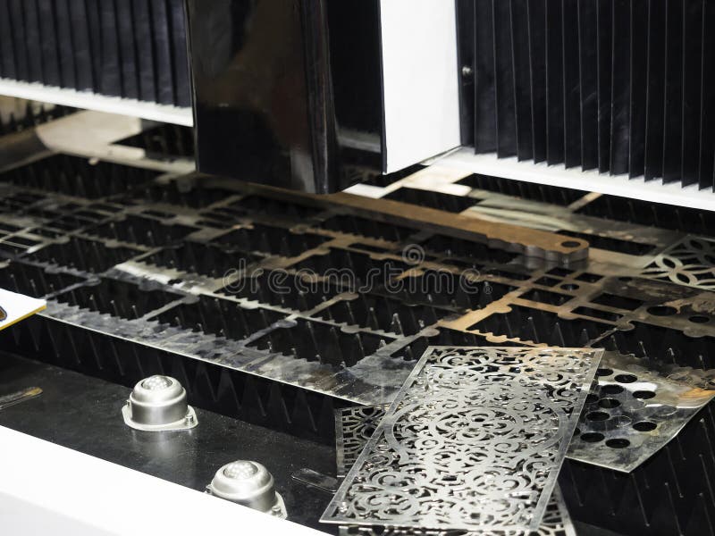CNC Laser Cutting Metal Sheet Stock Image - Image of metalwork, heat ...