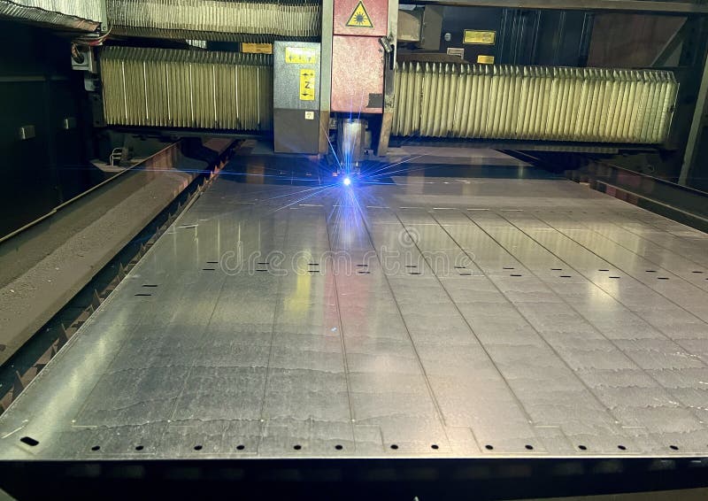 CNC Laser Plasma Cutting of Metal, Modern Industrial Technology Stock ...