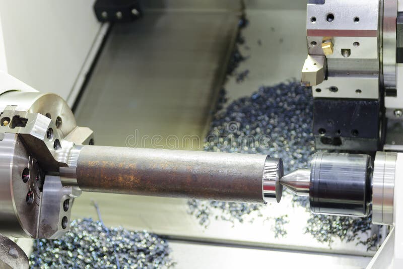 CNC Lath Machine CNC Turning Machine Stock Image - Image of machining ...