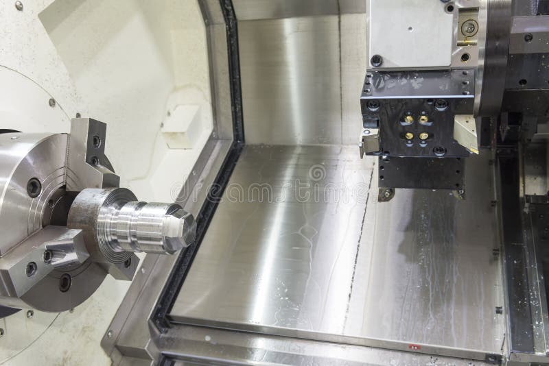 CNC Lath Machine CNC Turning Machine Stock Photo - Image of heavy ...