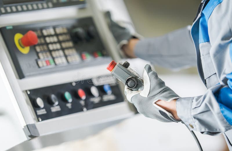 Lathe with control panel. stock image. Image of buttons - 23910493