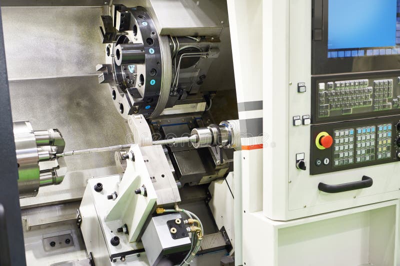 CNC lathe machine stock photo. Image of factory, center - 342182352